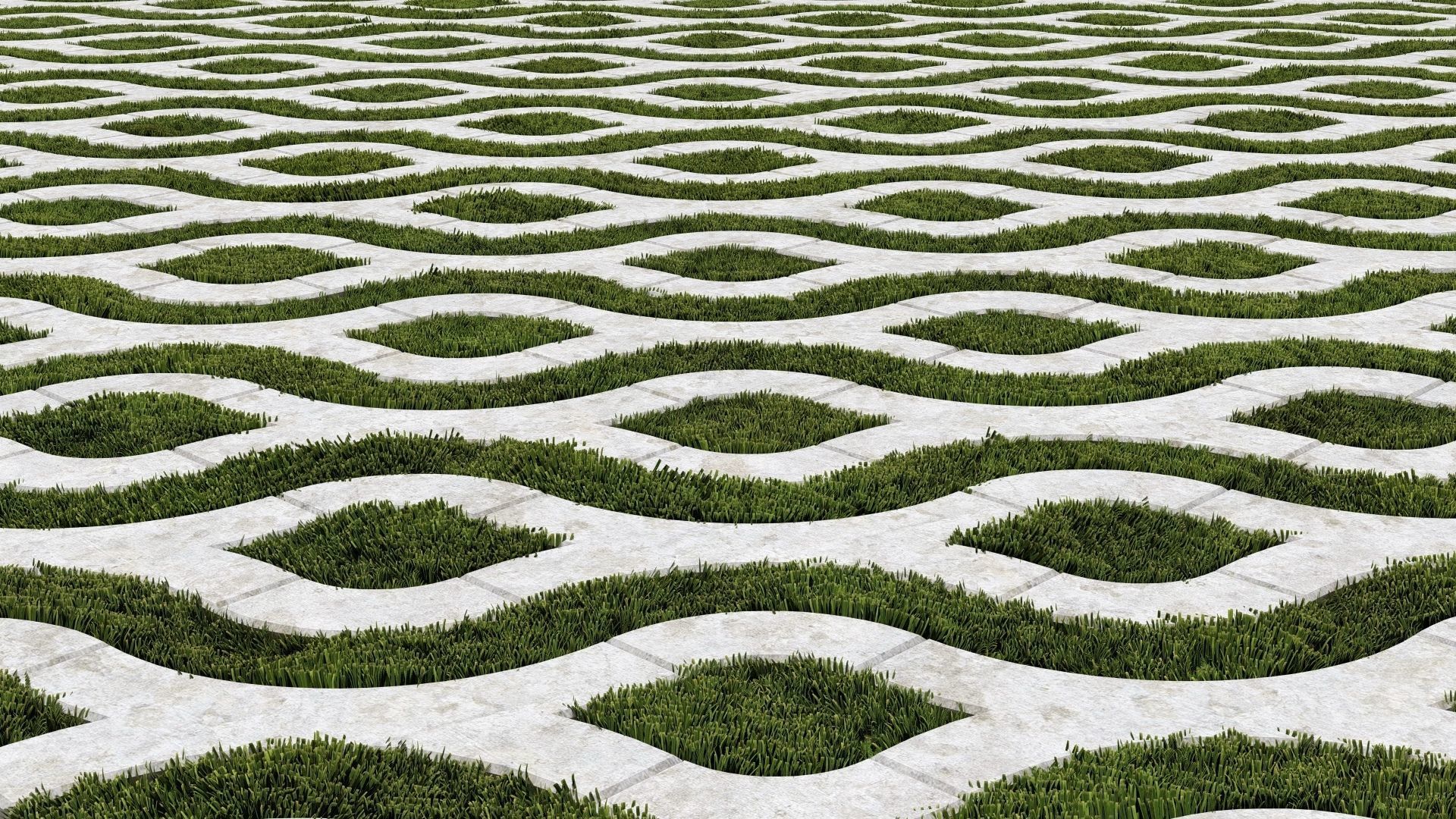 Wavy Grass Paver 3D model | CGTrader