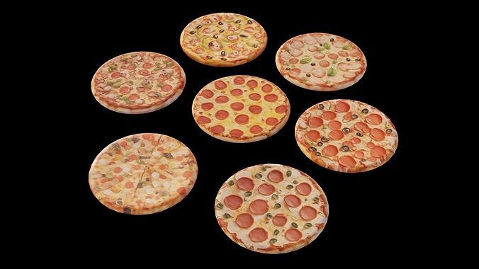 3D model Pizza collection set fast food VR / AR / low-poly | CGTrader
