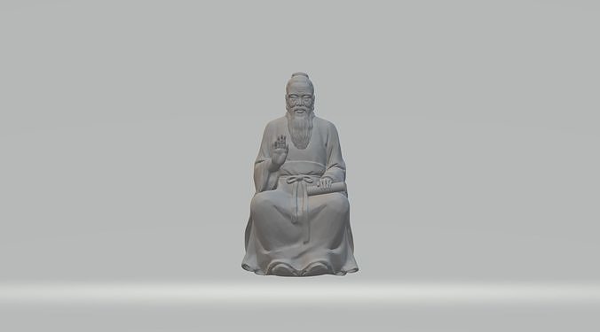 Kong Qiu - Confucius 3D model 3D printable | CGTrader
