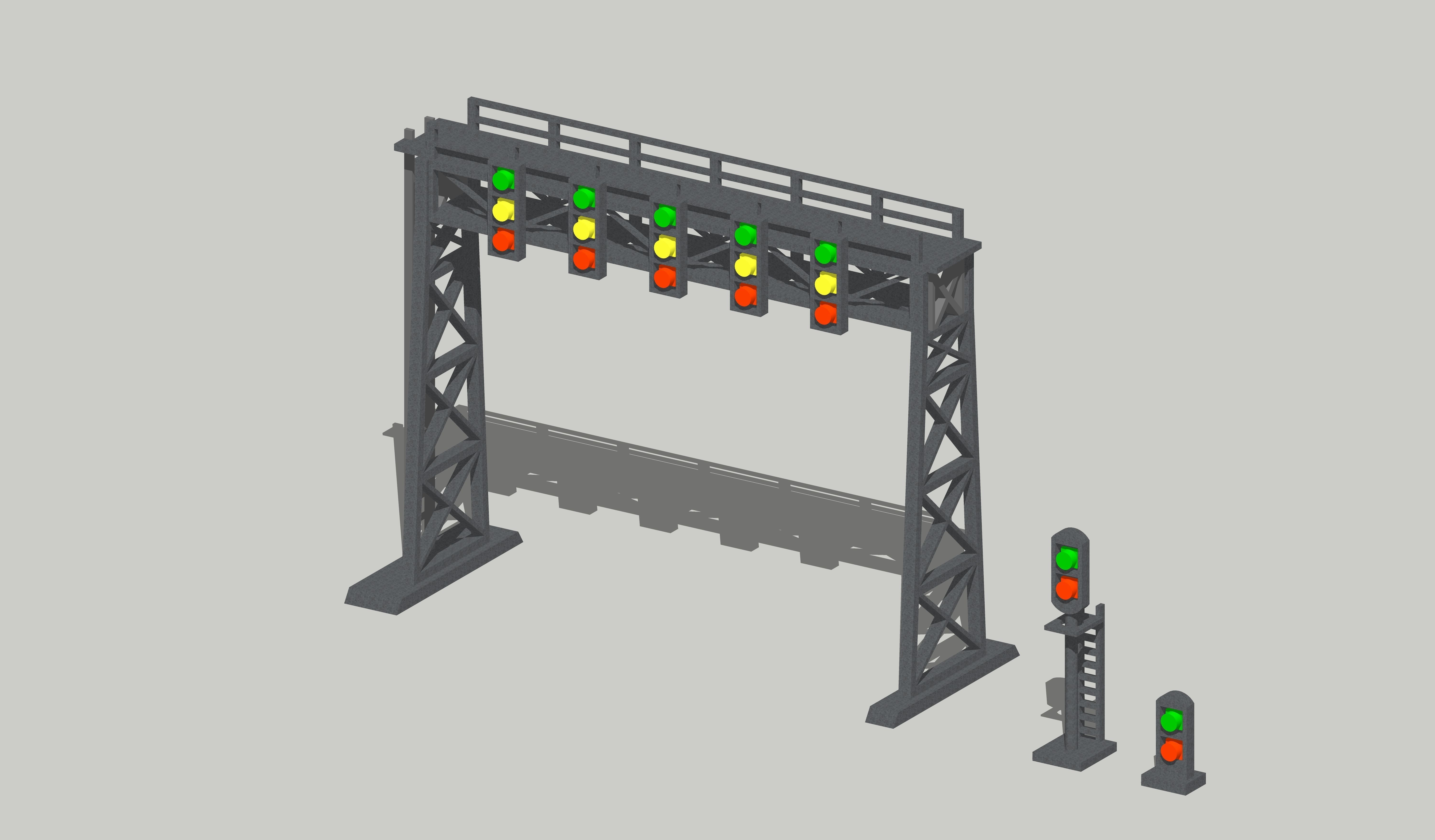 3D model Signal Gantry and Block Signal Set by Outland Models VR / AR ...