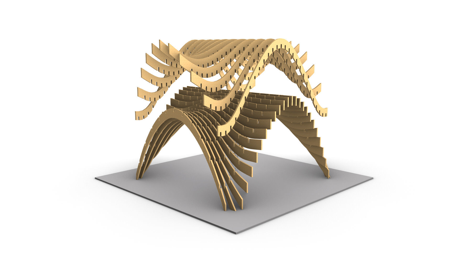 Wavy Pergola Waffle Structure 3D model | CGTrader