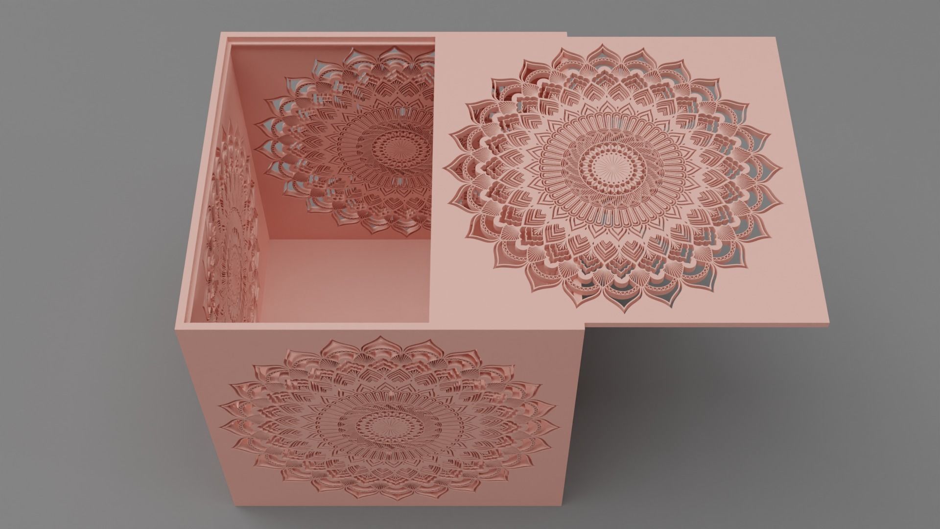 Mandala Ornament Box 3D model | CGTrader