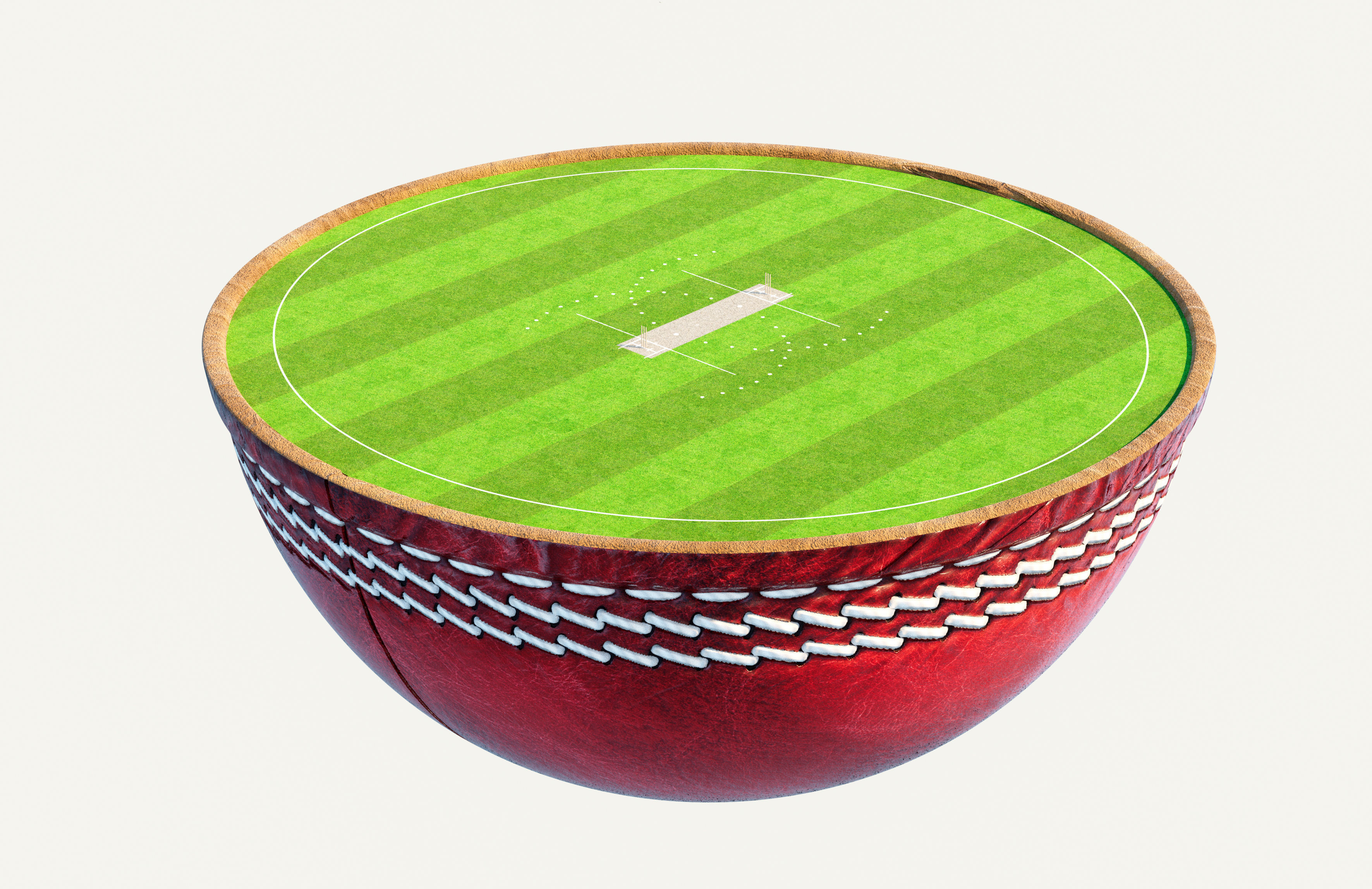 Cricket Half Ball And Cricket Field 3D model | CGTrader