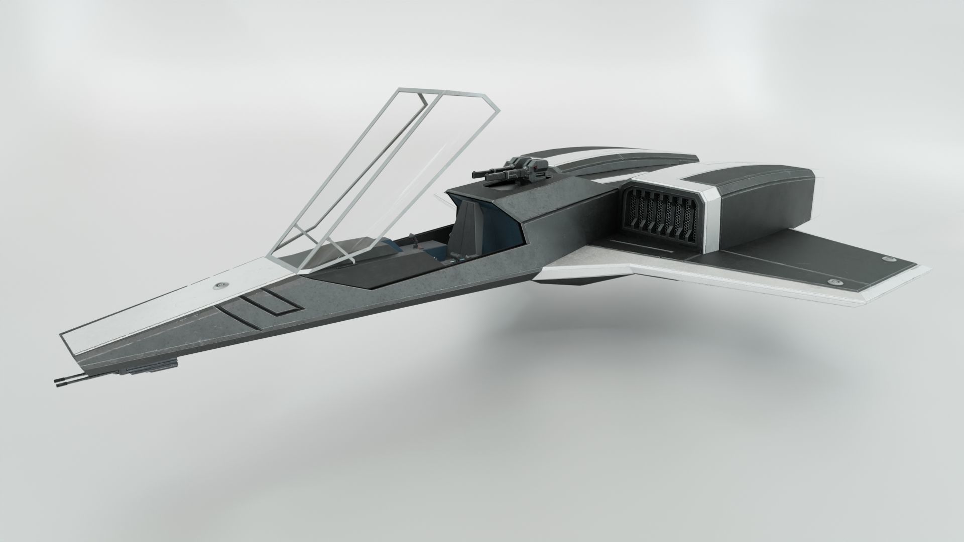 3D model Sci Fi Fighter Jet with Interior Cockpit VR / AR / low-poly ...