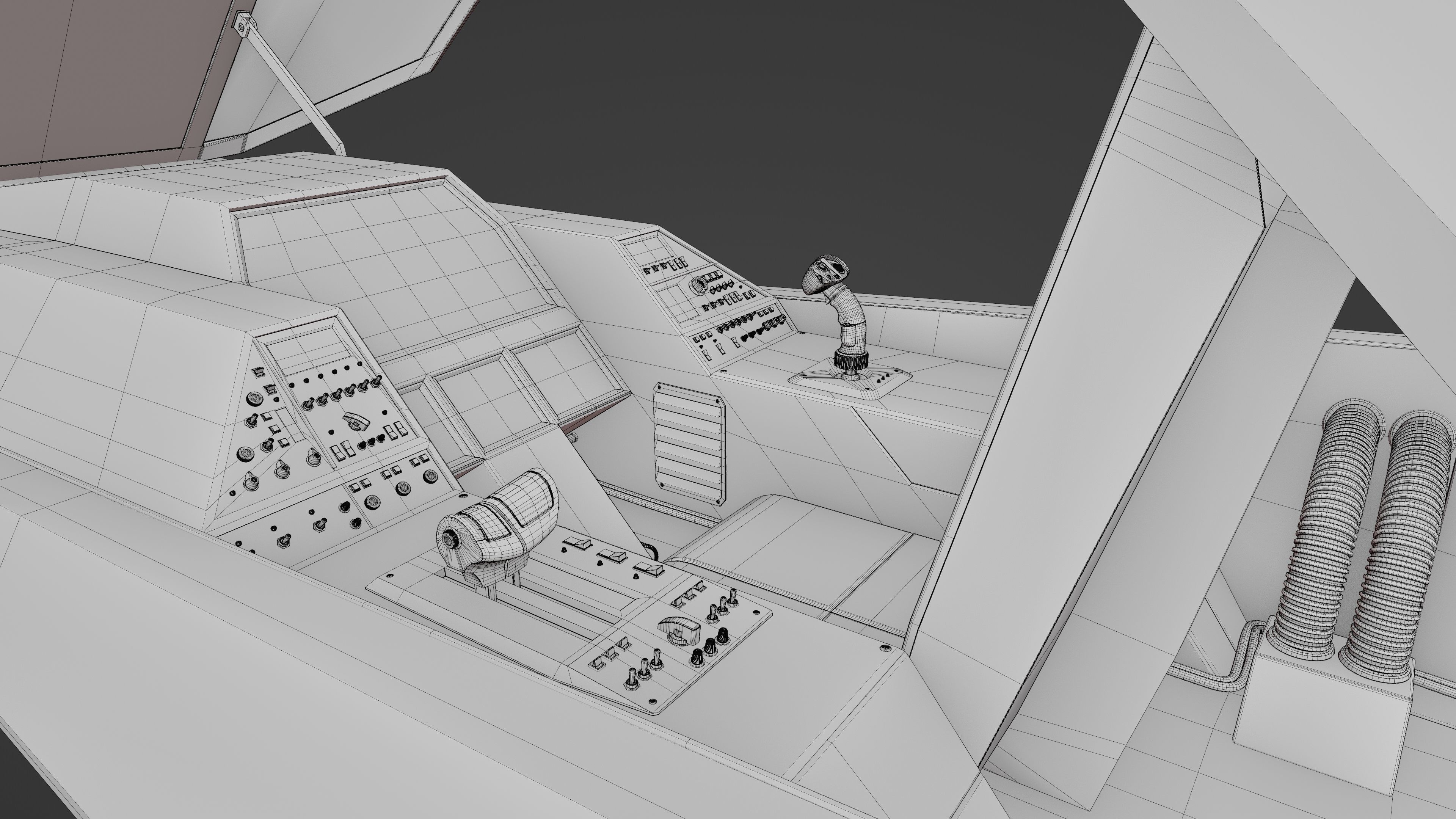 3D model Sci Fi Fighter Jet with Interior Cockpit VR / AR / low-poly ...