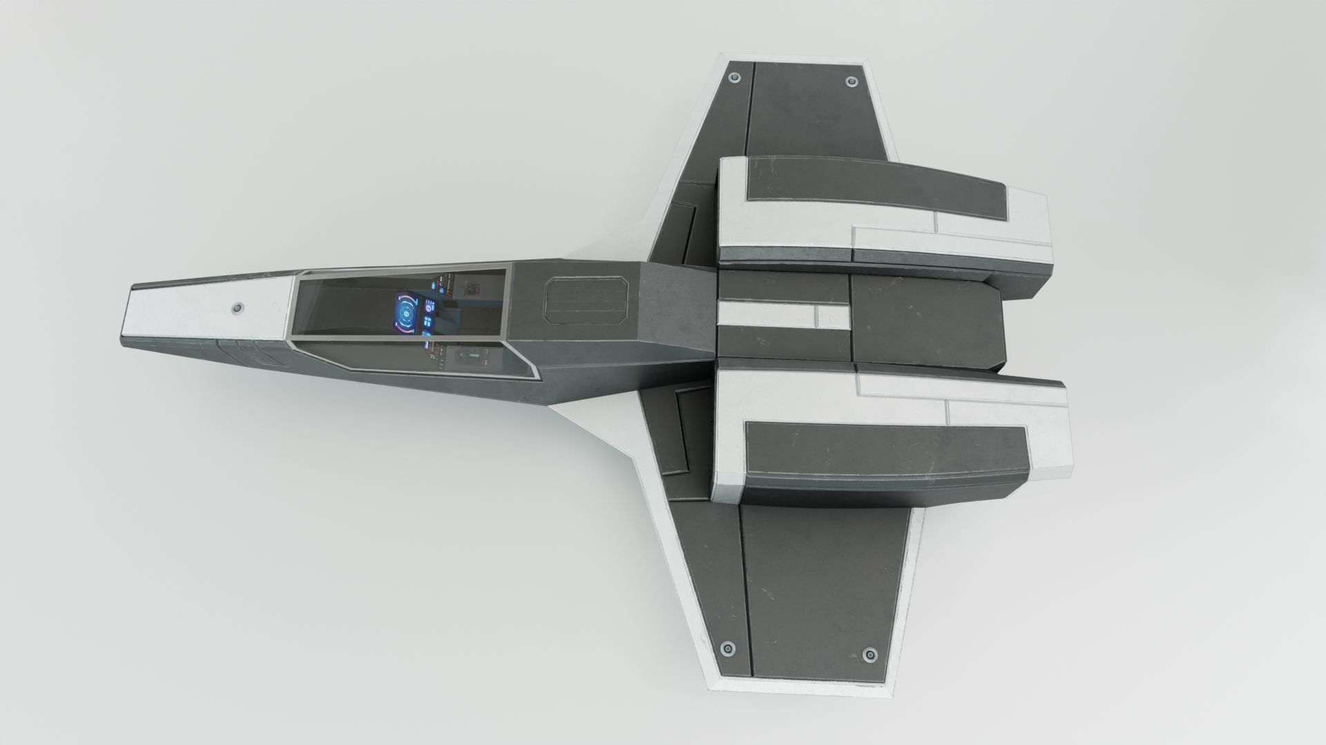 3D model Sci Fi Fighter Jet with Interior Cockpit VR / AR / low-poly ...