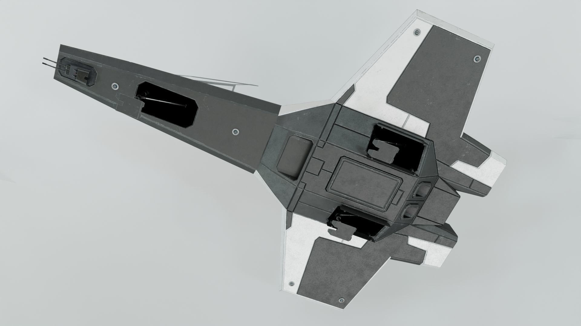 3D model Sci Fi Fighter Jet with Interior Cockpit VR / AR / low-poly ...