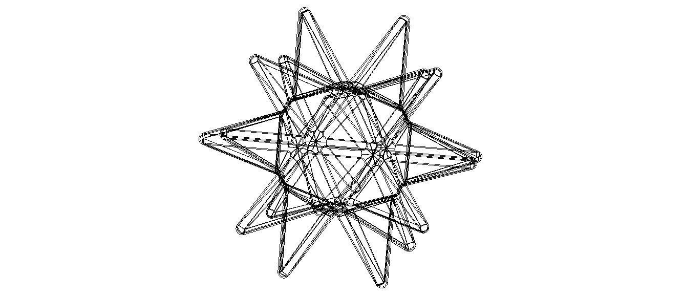 Wireframe Shape Great Stellated Dodecahedron 3D model 3D printable ...