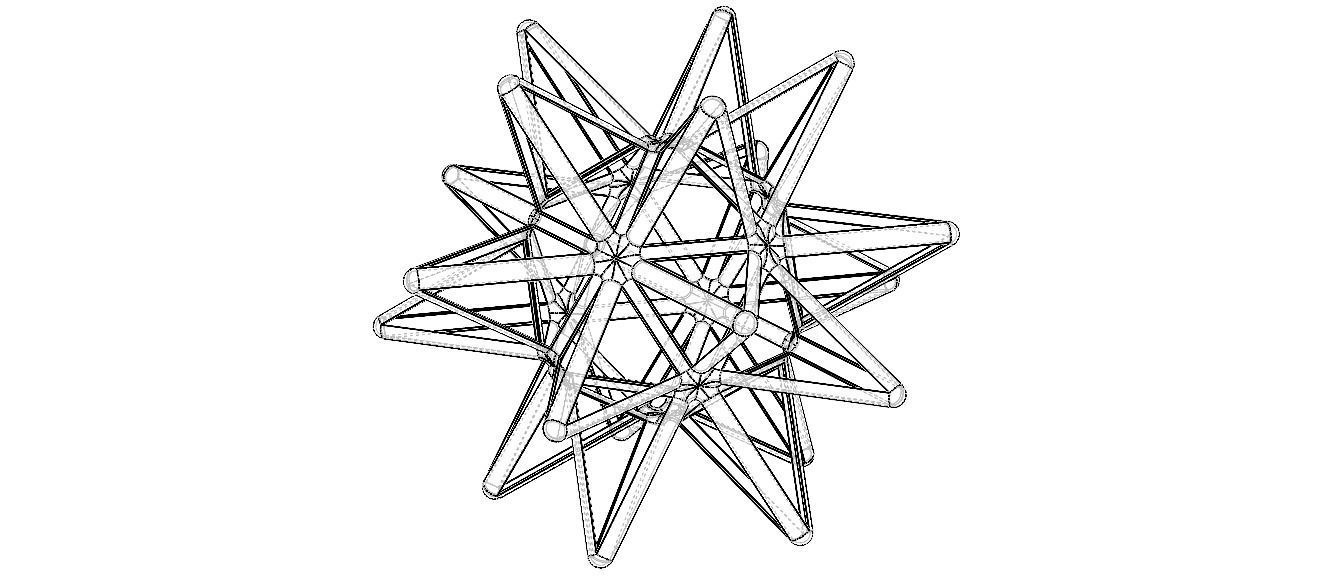 Wireframe Shape Great Stellated Dodecahedron 3D model 3D printable ...