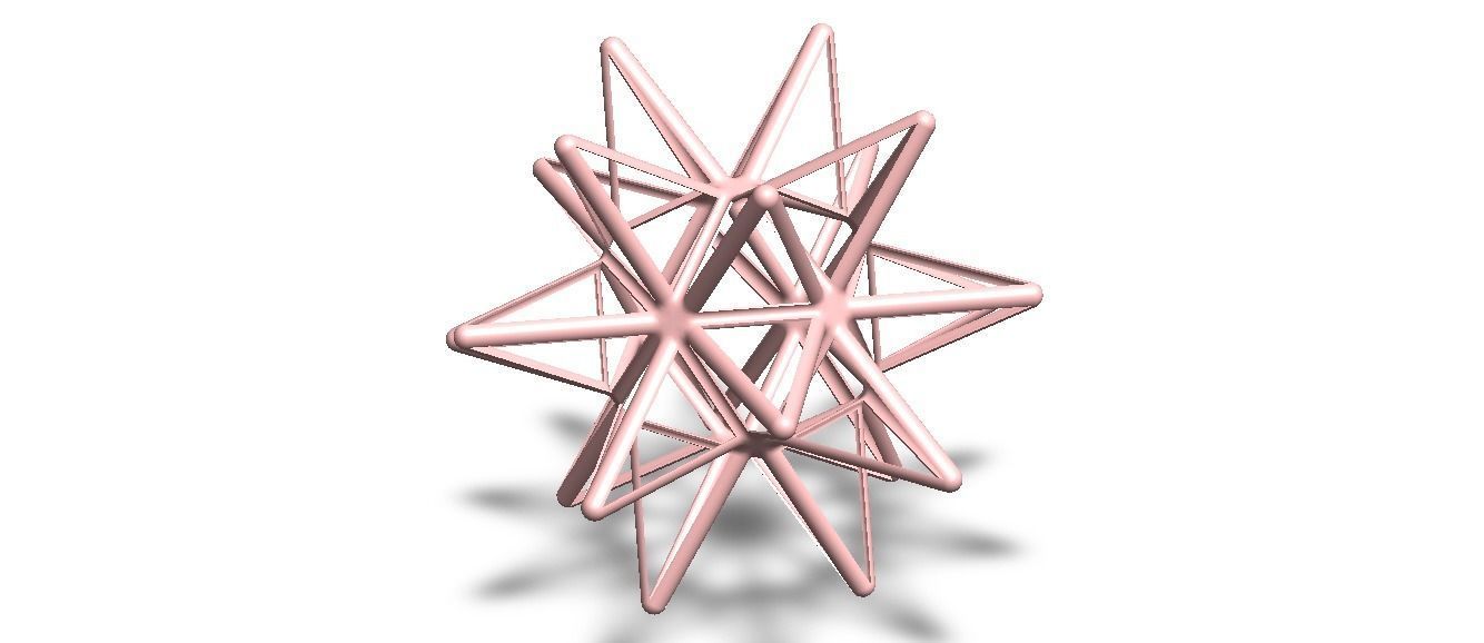 Wireframe Shape Great Stellated Dodecahedron 3D model 3D printable ...