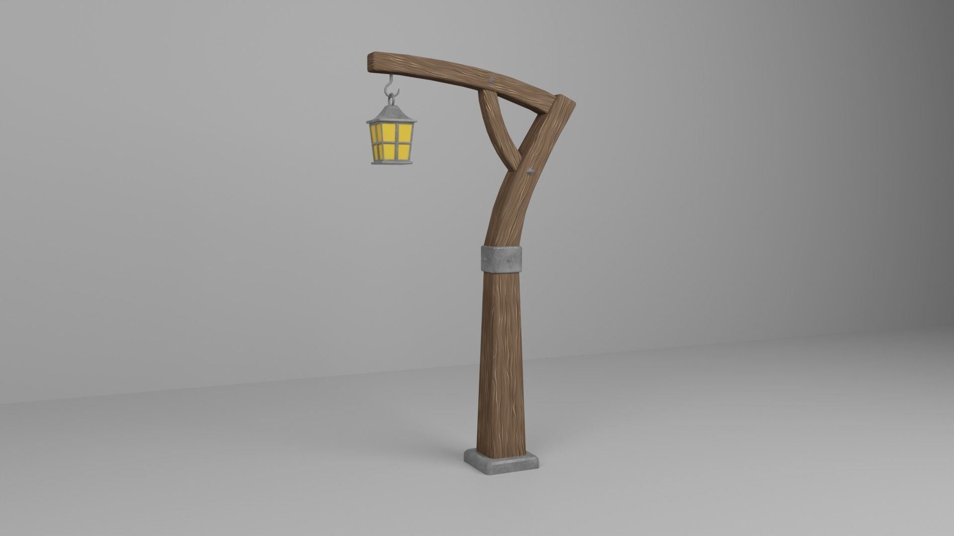3D model Stylized old lantern on a poll VR / AR / low-poly | CGTrader