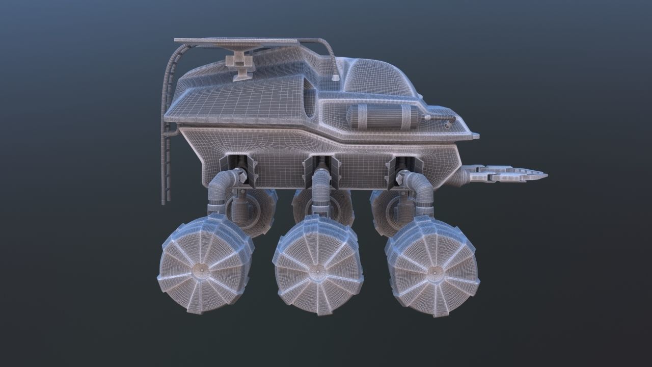 Futuristic Mars Rover 3D model rigged | CGTrader