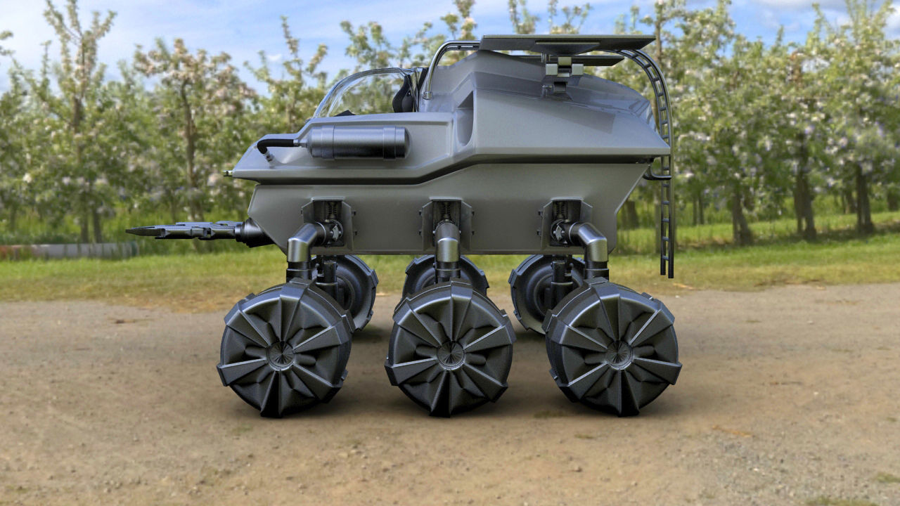 Futuristic Mars Rover 3D model rigged | CGTrader