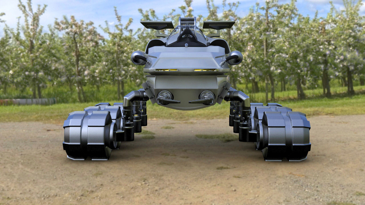 Futuristic Mars Rover 3D model rigged | CGTrader