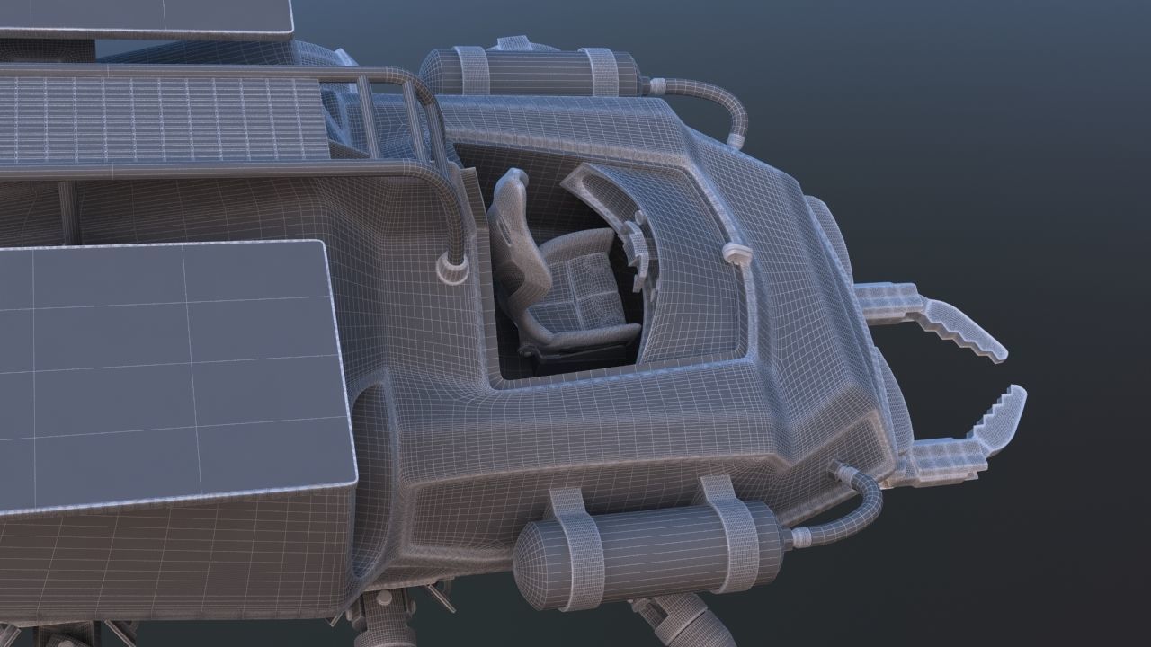 Futuristic Mars Rover 3D model rigged | CGTrader
