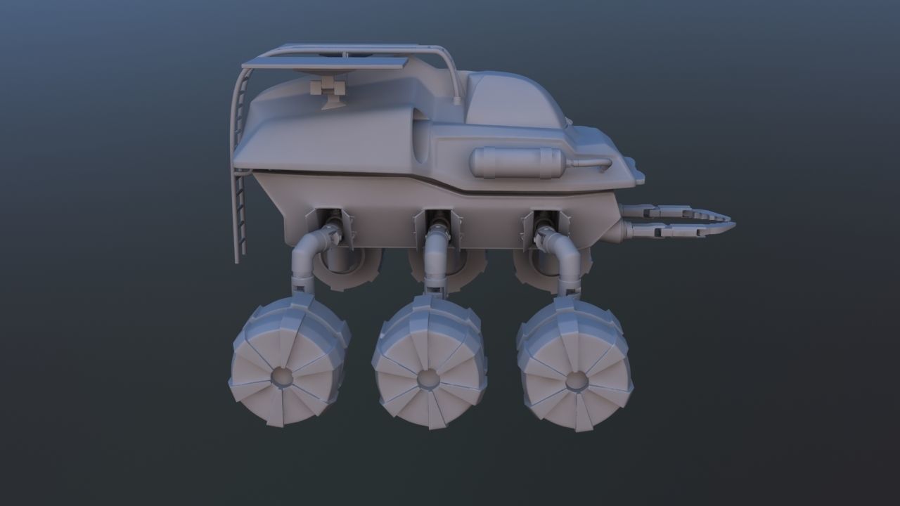 Futuristic Mars Rover 3D model rigged | CGTrader