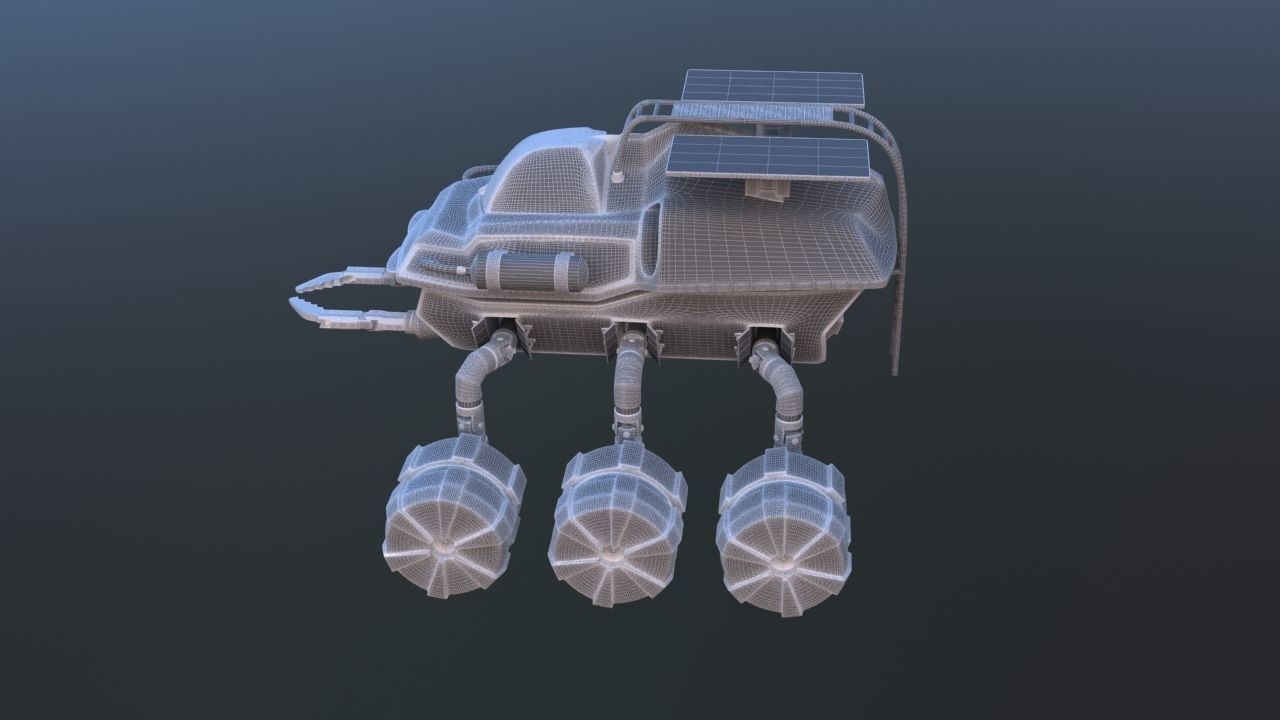 Futuristic Mars Rover 3D model rigged | CGTrader