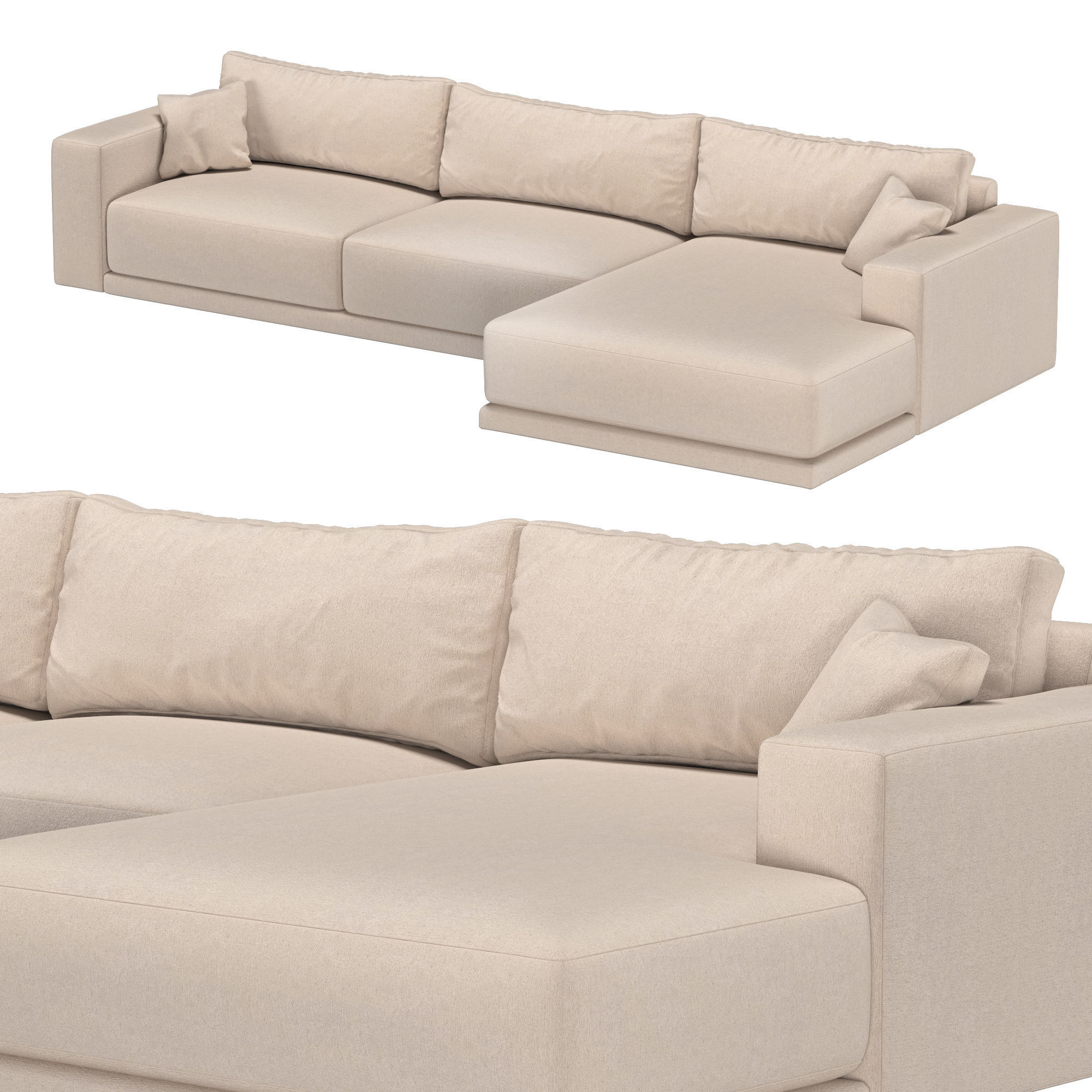 BELLA RIGHT-ARM SOFA-CHAISE SECTIONAL 3D model | CGTrader