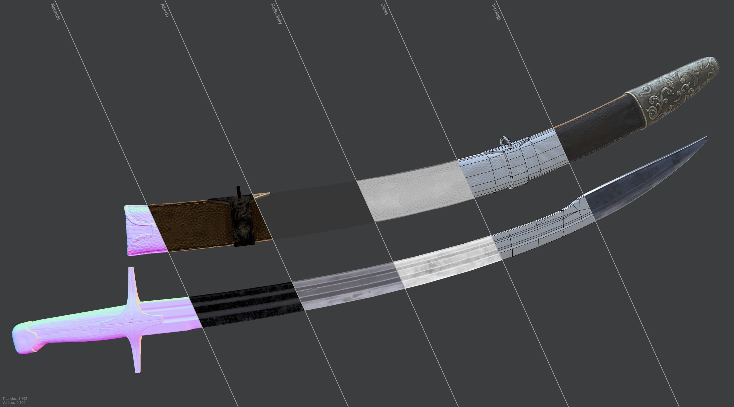 3D model Medieval Saber VR / AR / low-poly | CGTrader