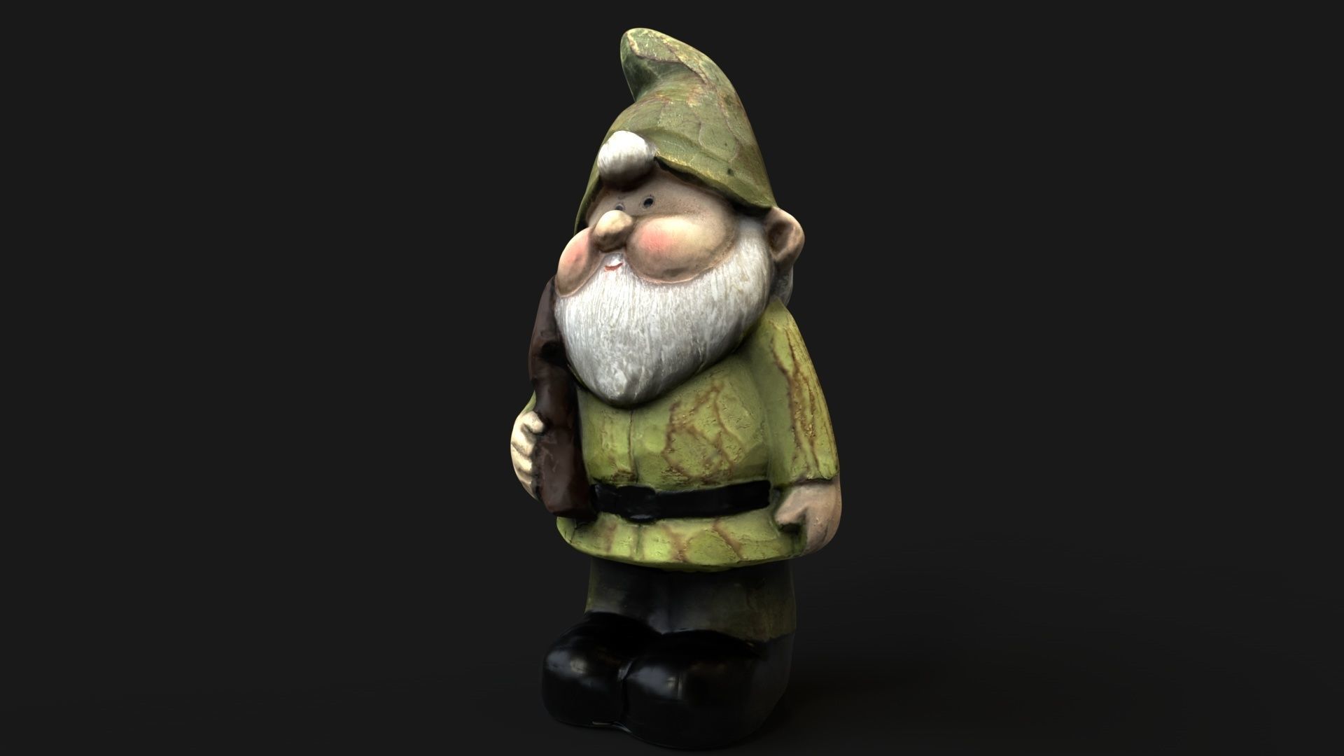 3D model Wooden dwarf statue VR / AR / low-poly | CGTrader