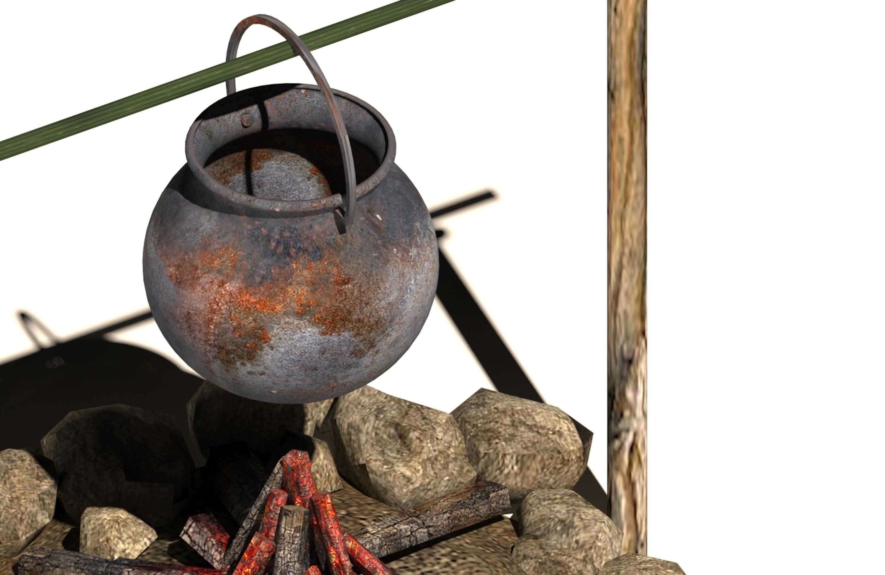 campfire Outdoor pile stone 3D model | CGTrader