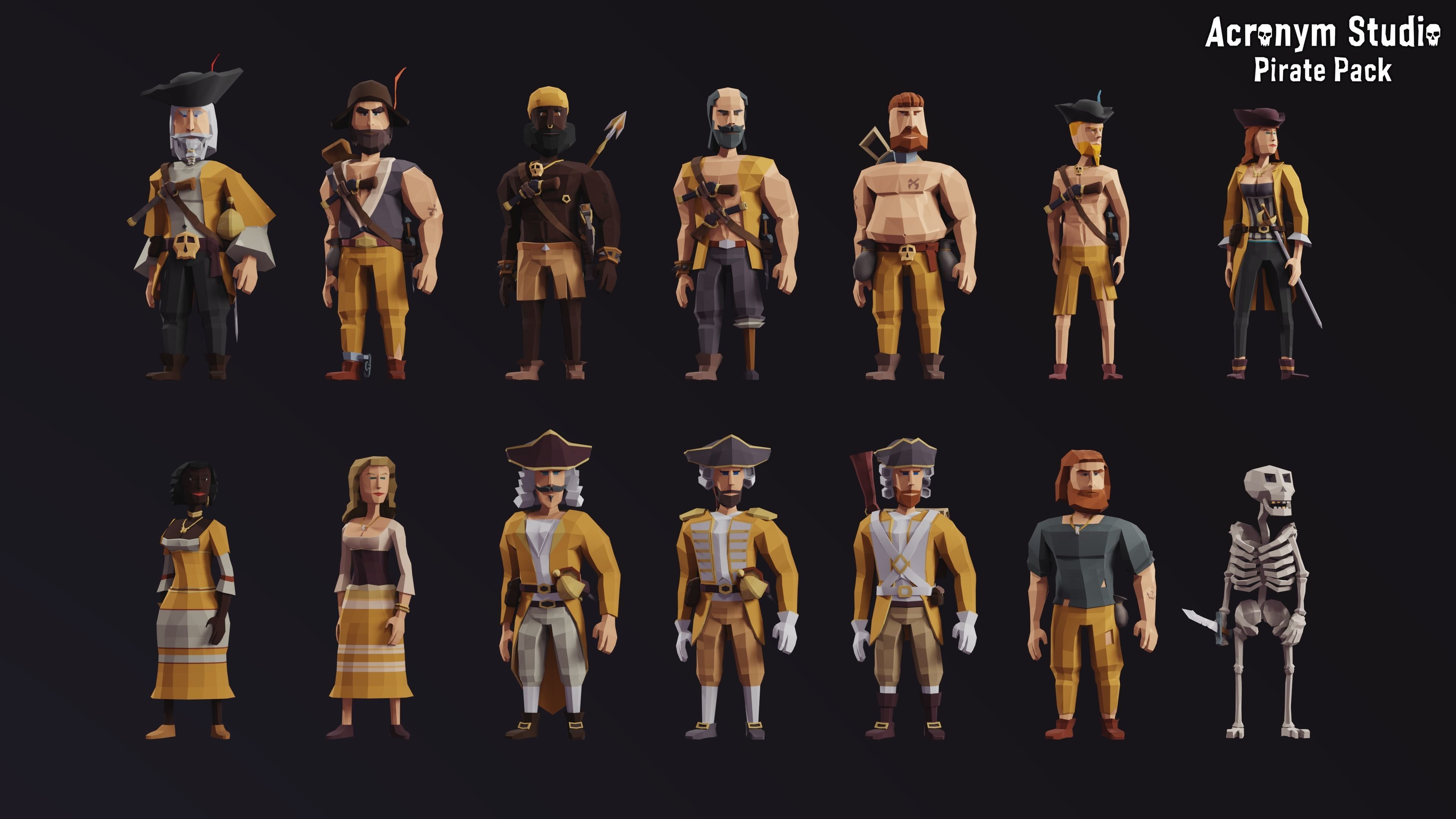 3D model Acronym - Pirate Pack VR / AR / low-poly | CGTrader