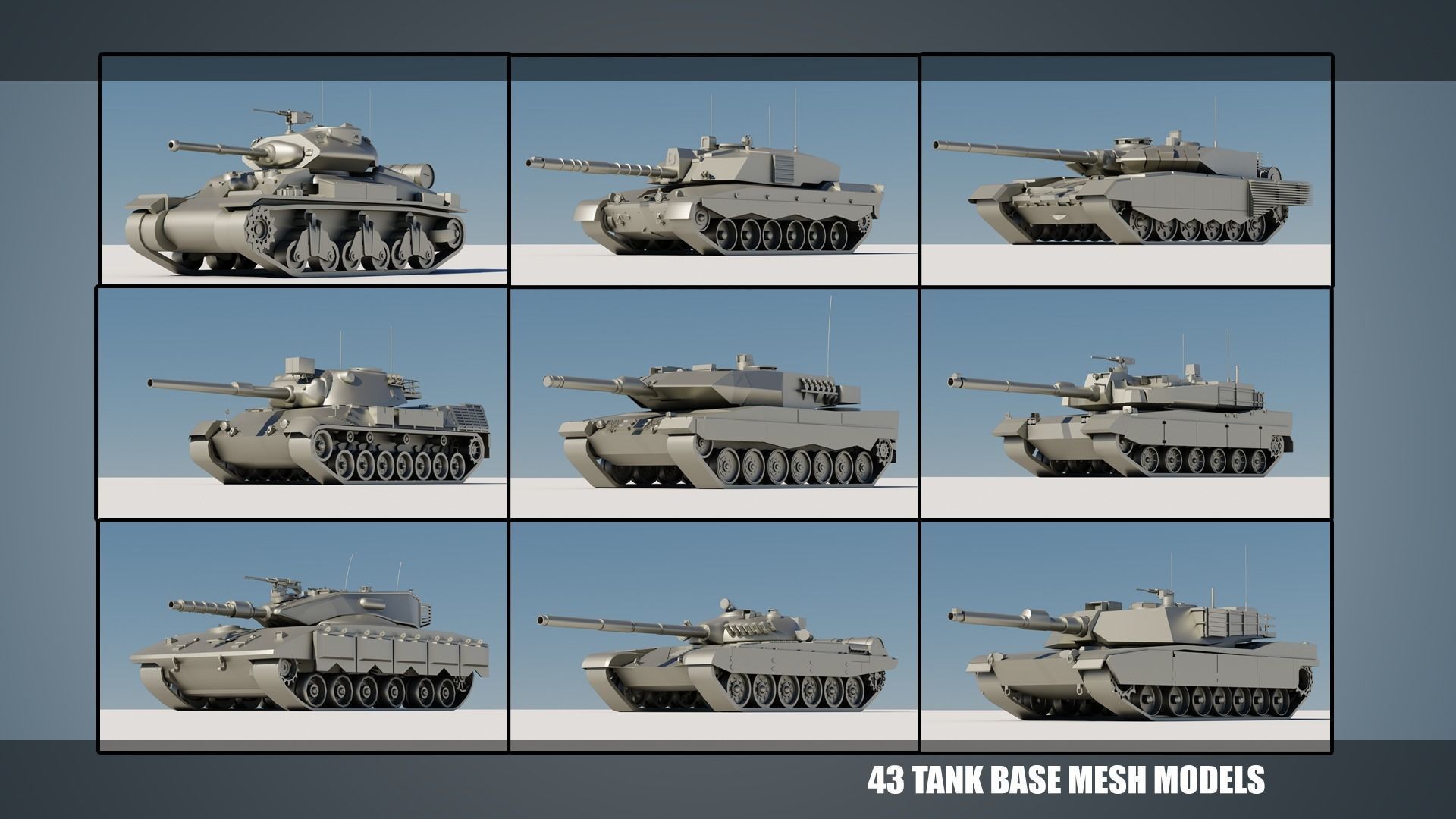 3D model 43 Tanks Base Mesh VR / AR / low-poly | CGTrader