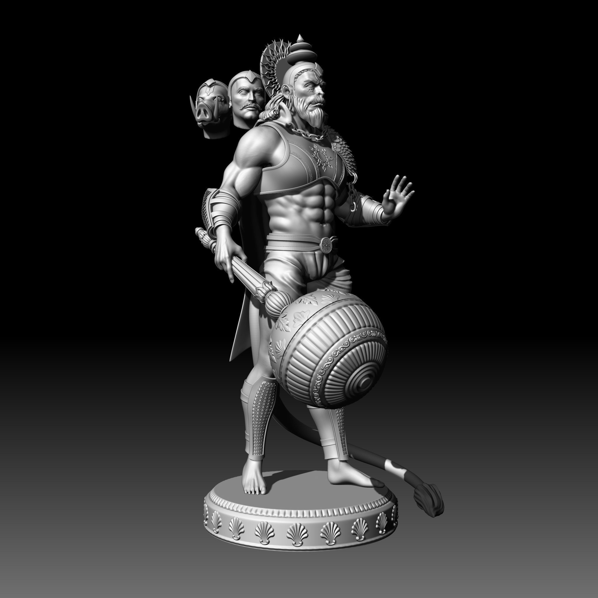 Panchmukhi hanuman - 5 head lord hanuman 3D model 3D printable | CGTrader