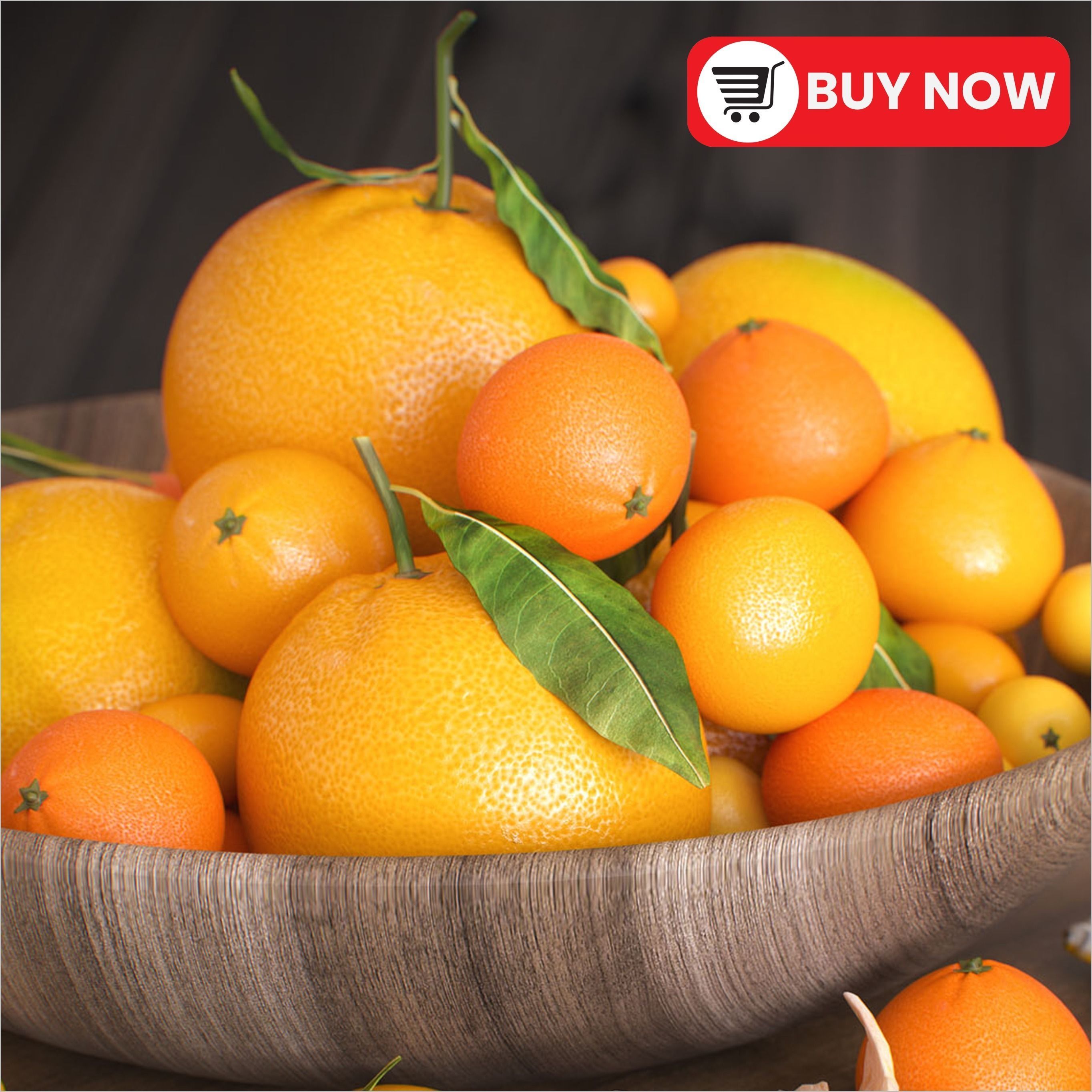 3D model Kitchen set decorative oranges 3D PRO VR / AR / low-poly ...