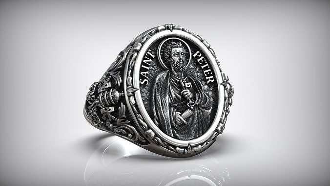 Saint Peter Apostle Keys of Heaven Shield Christian Signet 3D model 3D ...