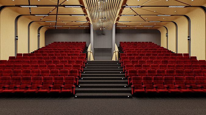 Modern Cinema Hall - Cycles and Corona 3D model | CGTrader