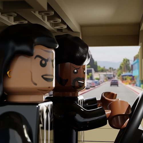 Lego Pulp Fiction - Vincent and Jules 3D model rigged | CGTrader
