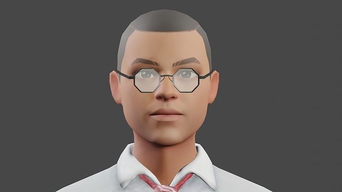 3D model 3D School student School uniform glb model made in blender VR ...