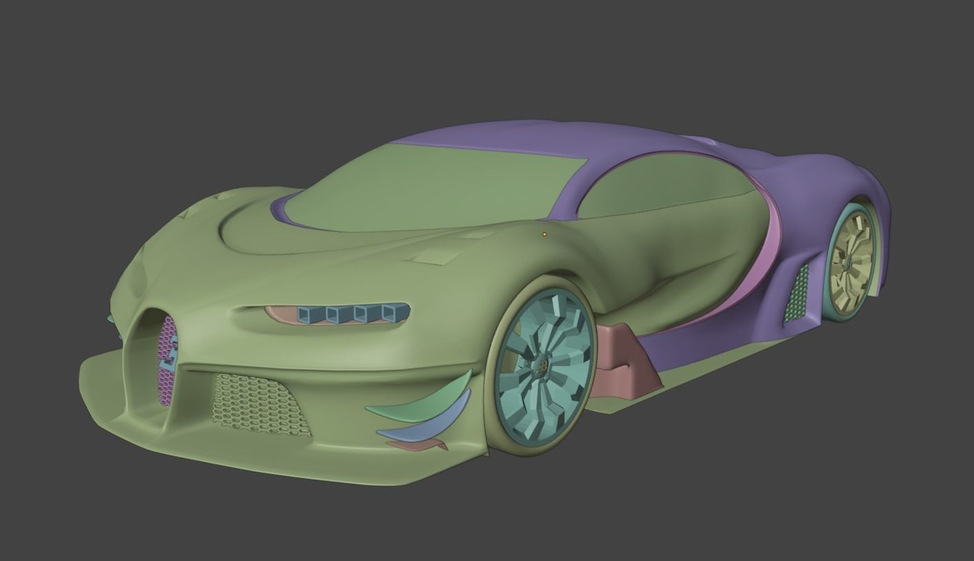 3D model Bugatti Chiron Pur Sport 3D Model in Blender STL FBX File ...