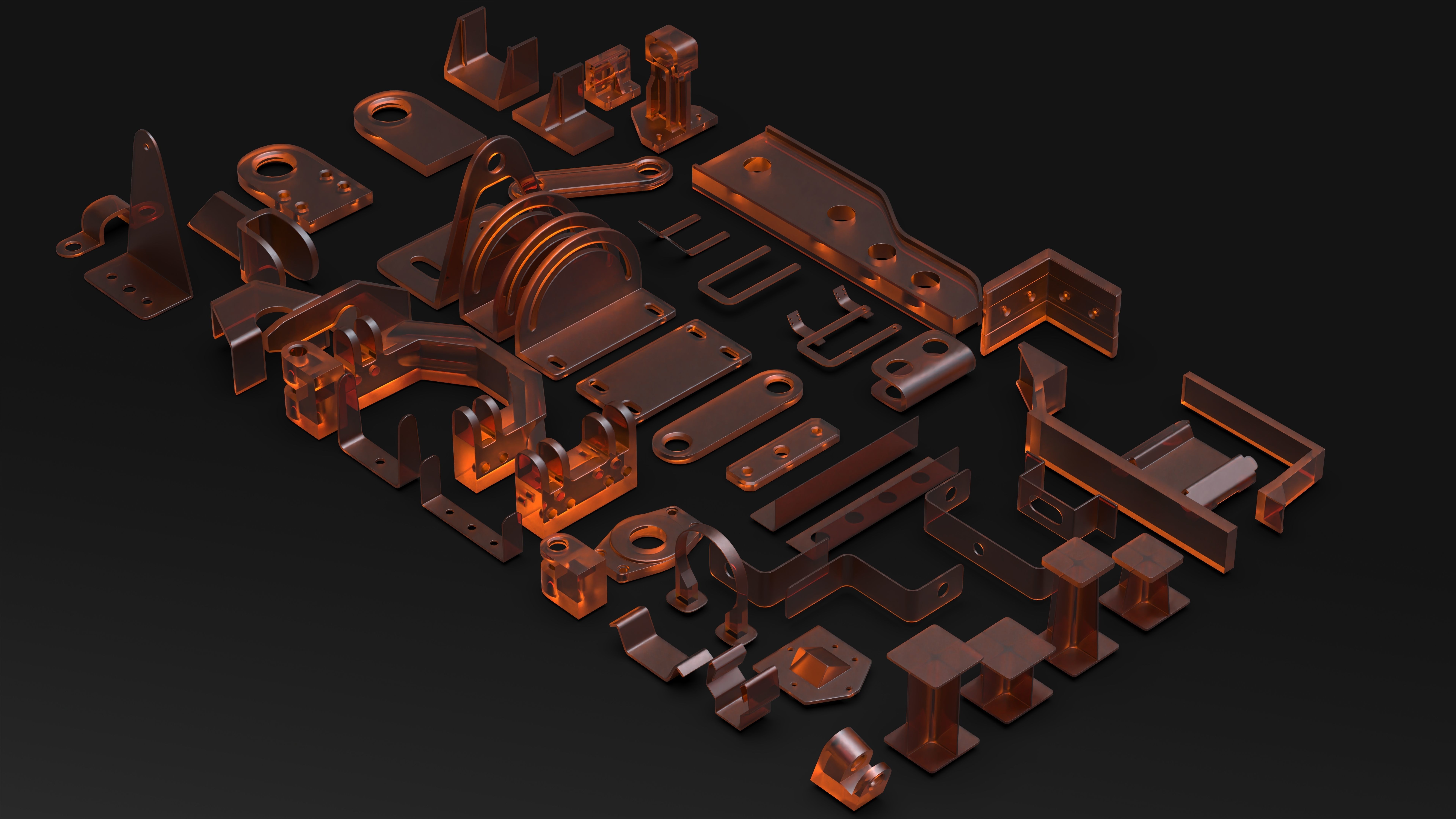 50 Hard Surface Sub-D Brackets And Linkages 3D model | CGTrader