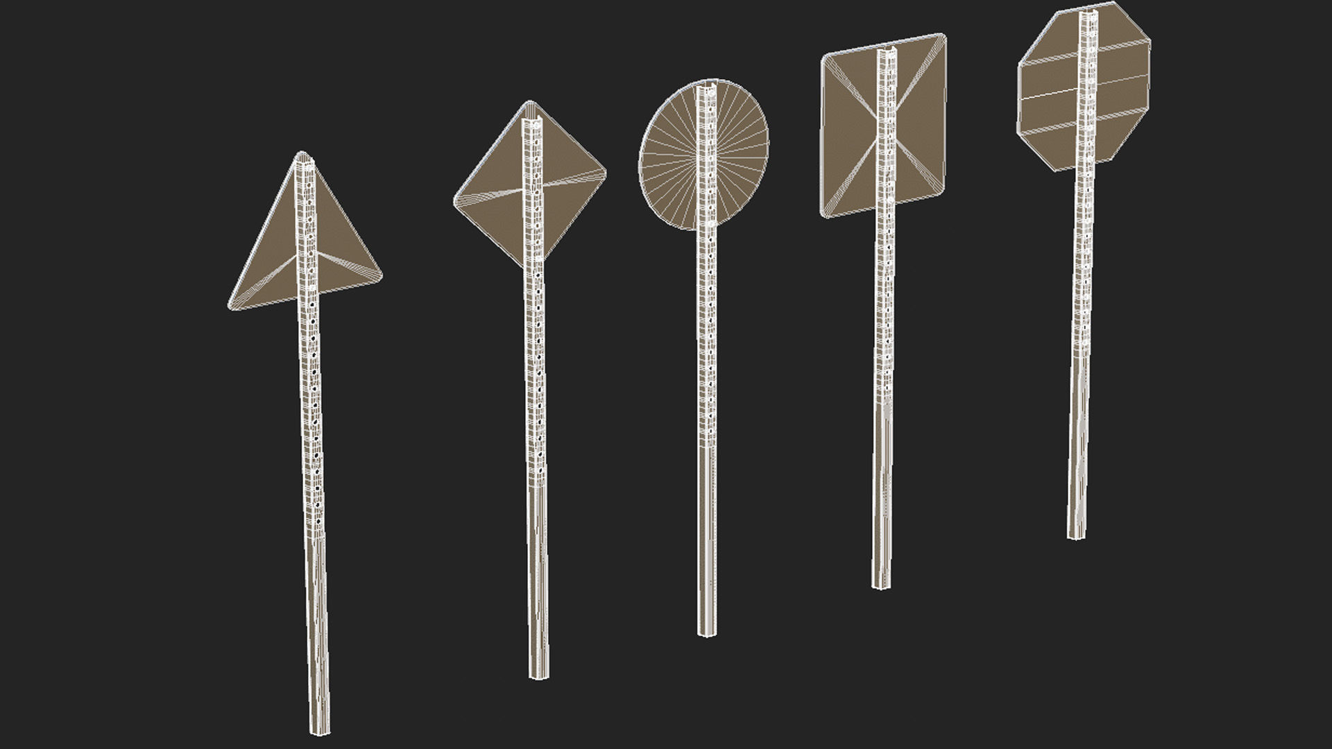 3D model Traffic Road Signs Set 01 VR / AR / low-poly | CGTrader