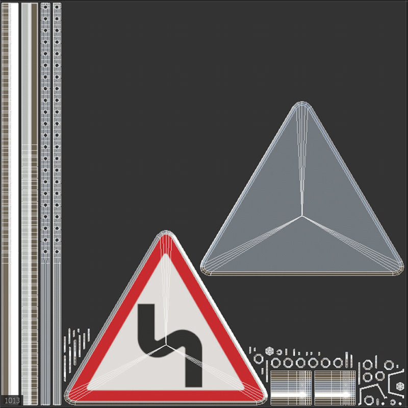3D model Traffic Road Signs Set 01 VR / AR / low-poly | CGTrader