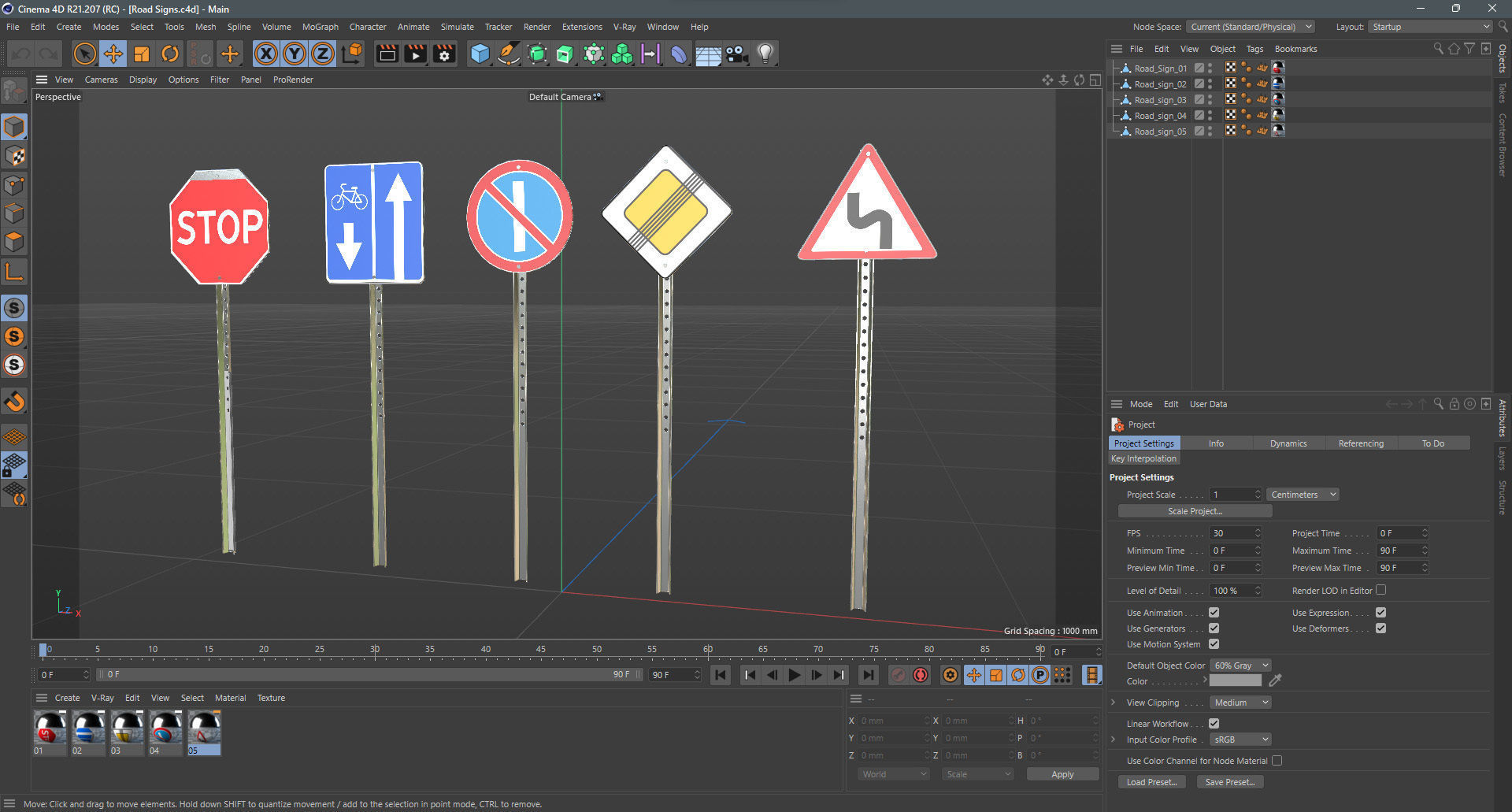 3D model Traffic Road Signs Set 01 VR / AR / low-poly | CGTrader