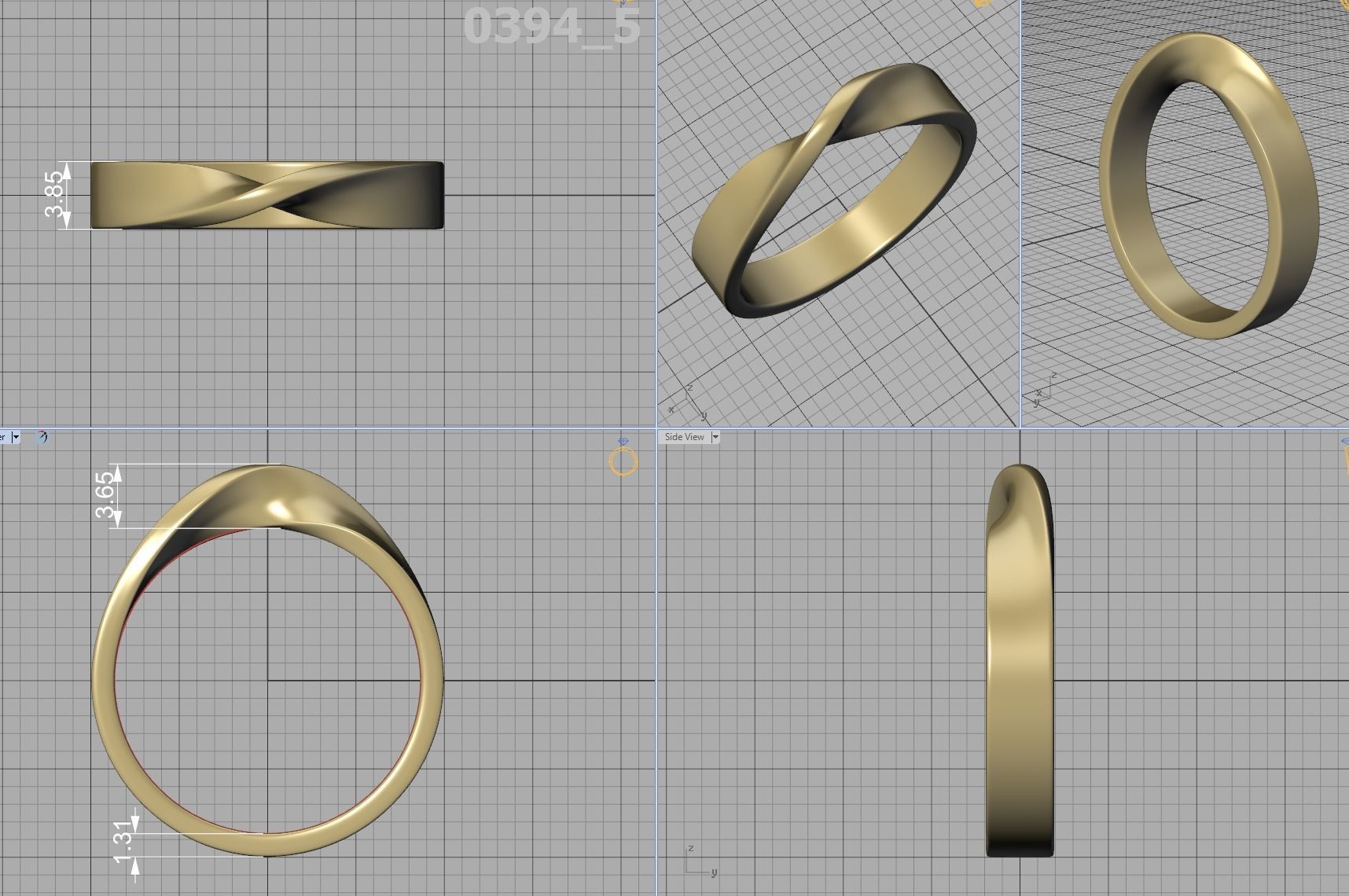Mobius Wedding Band Infinity Band Ring 3Dmodel 4-11US 3D model 3D ...