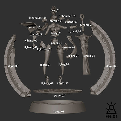 FG-01 FANTASY GAME CHARACTER 3D model 3D printable | CGTrader
