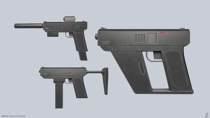 Minimal gun collection VR / AR / low-poly | CGTrader