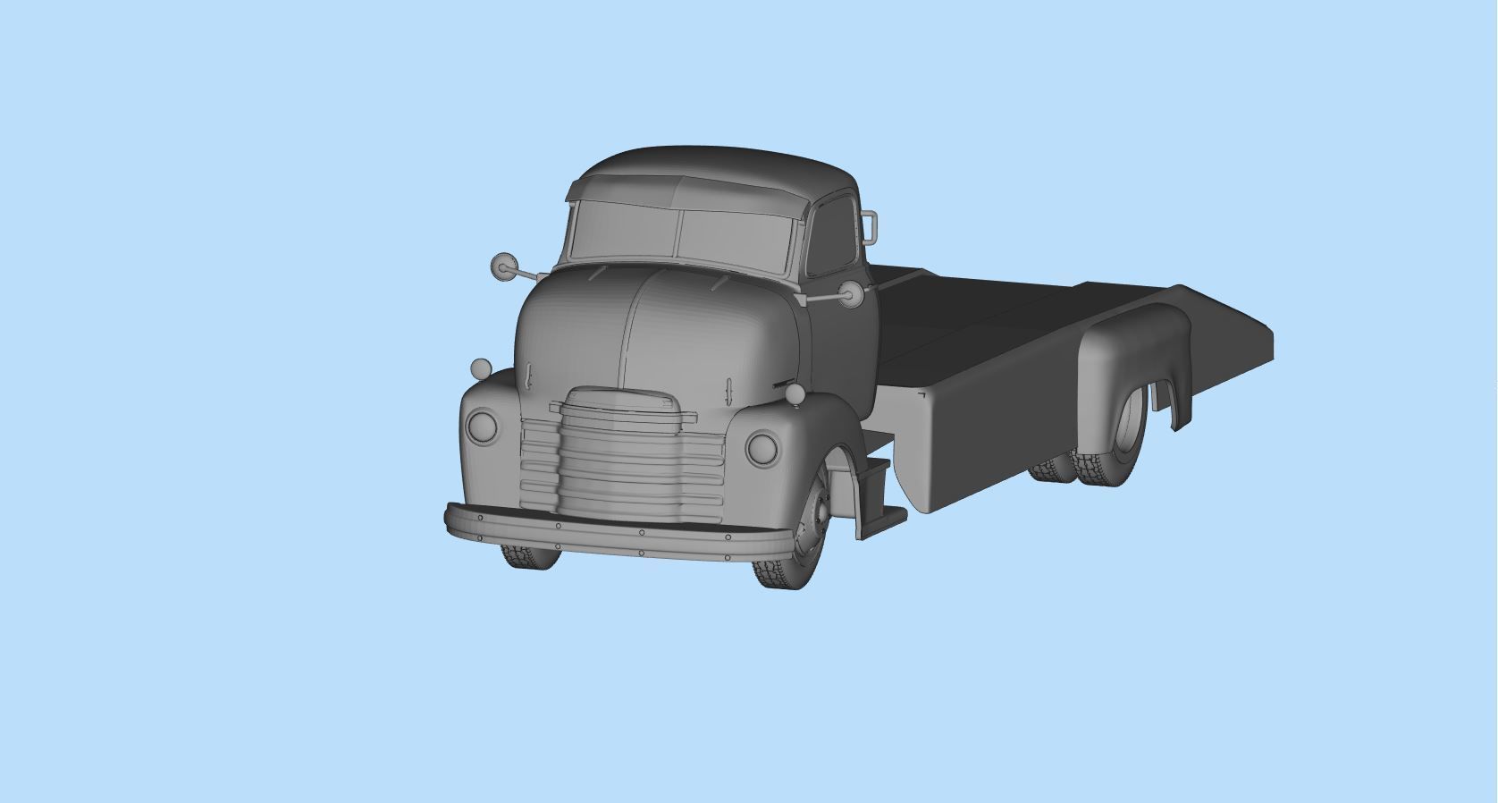 PrintableSTL Custom Hauler Cab Over Engine Ramp Tow Truck COE 3D model ...