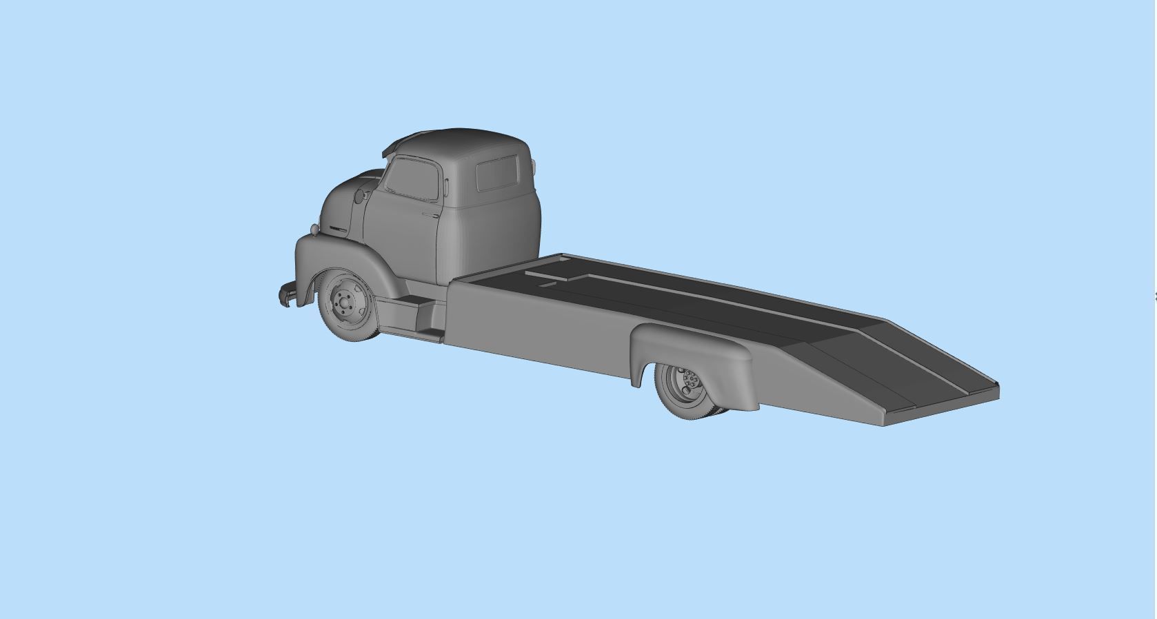 PrintableSTL Custom Hauler Cab Over Engine Ramp Tow Truck COE 3D model ...