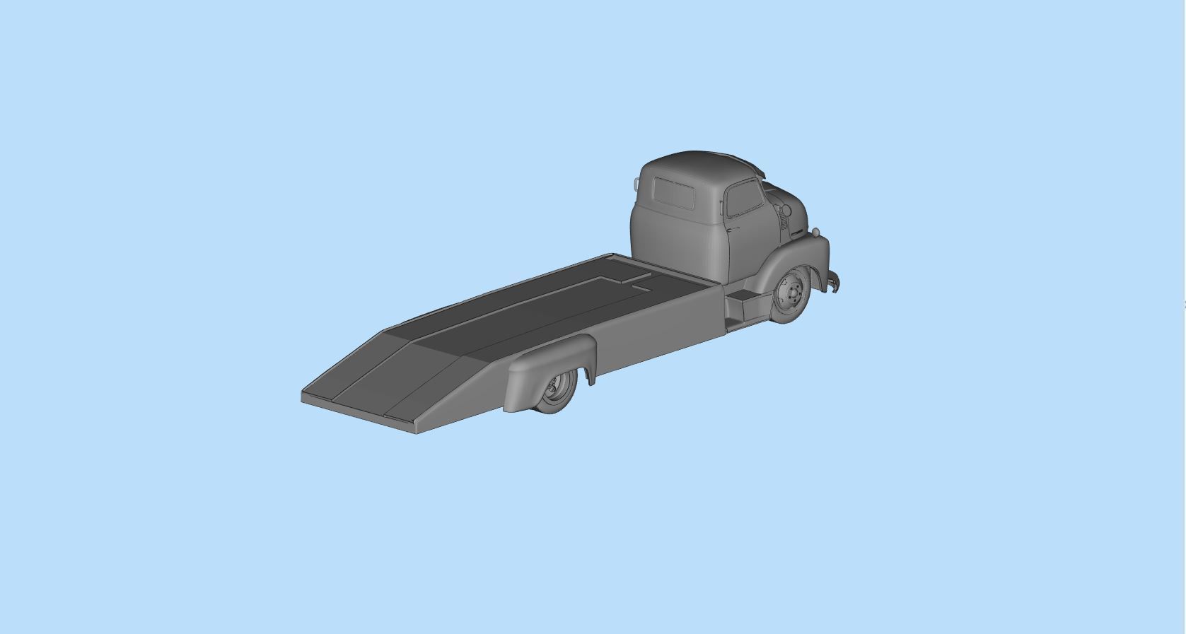 PrintableSTL Custom Hauler Cab Over Engine Ramp Tow Truck COE 3D model ...