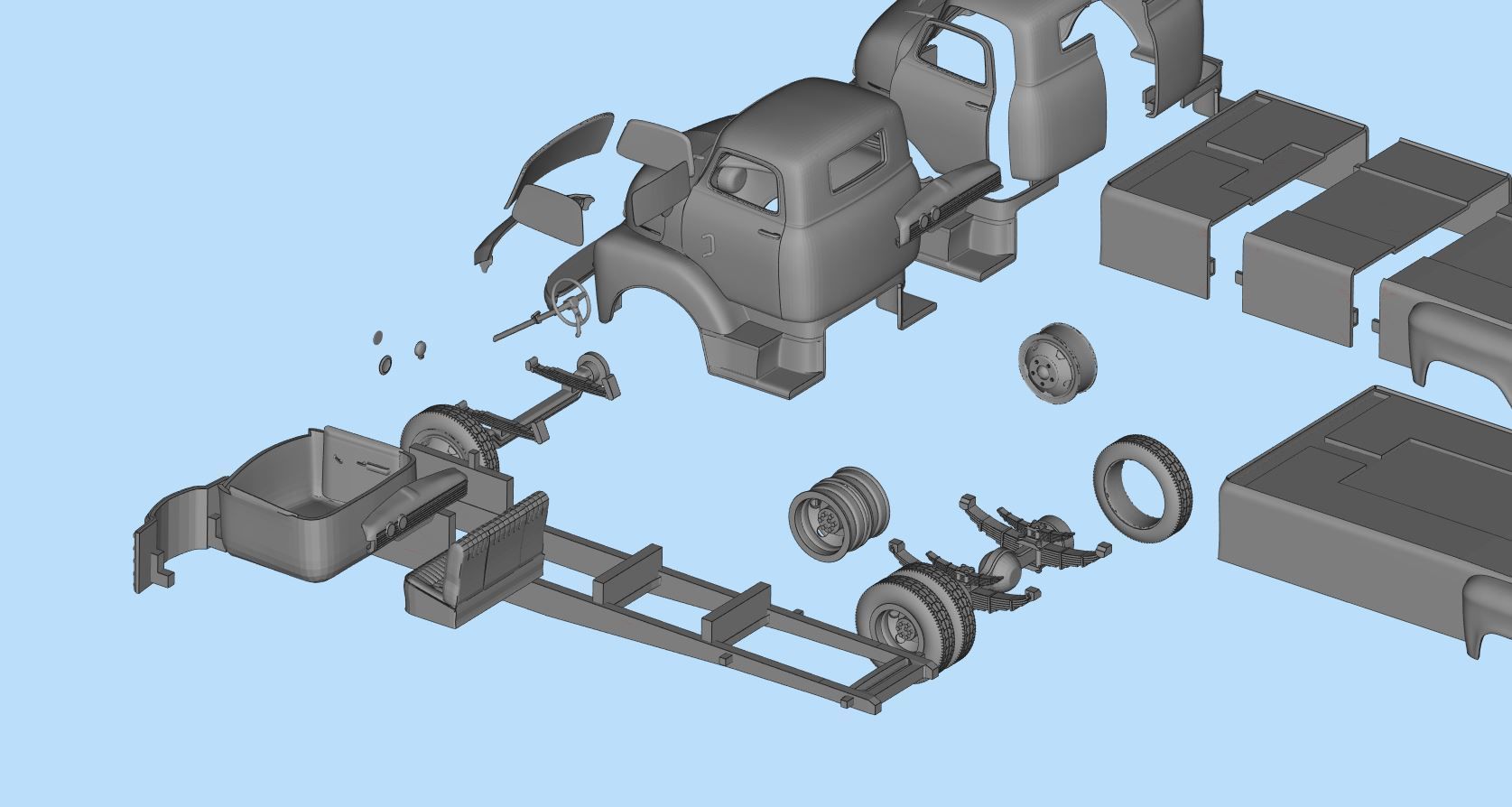 PrintableSTL Custom Hauler Cab Over Engine Ramp Tow Truck COE 3D model ...