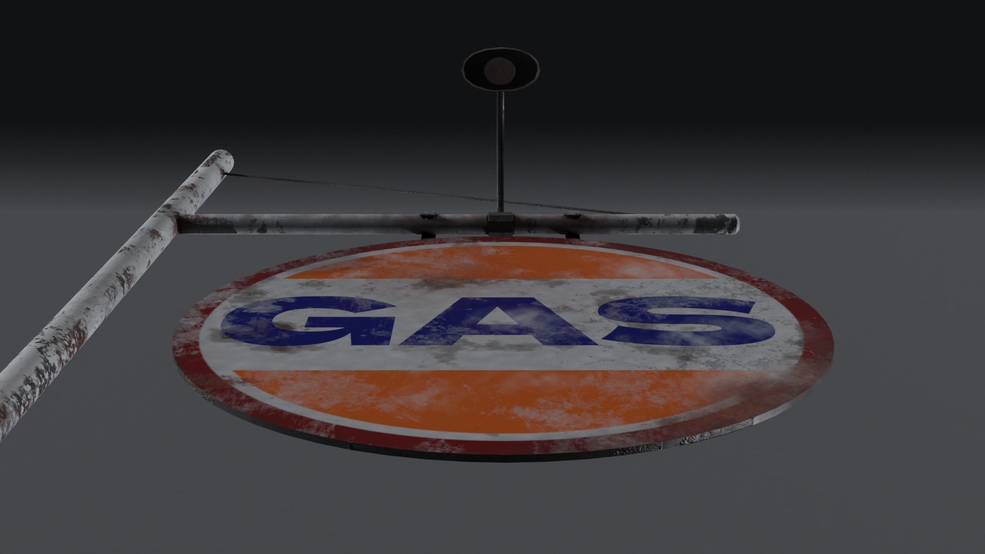 3D model Vintage Gas Station Pole Sign - GameReady VR / AR / low-poly ...