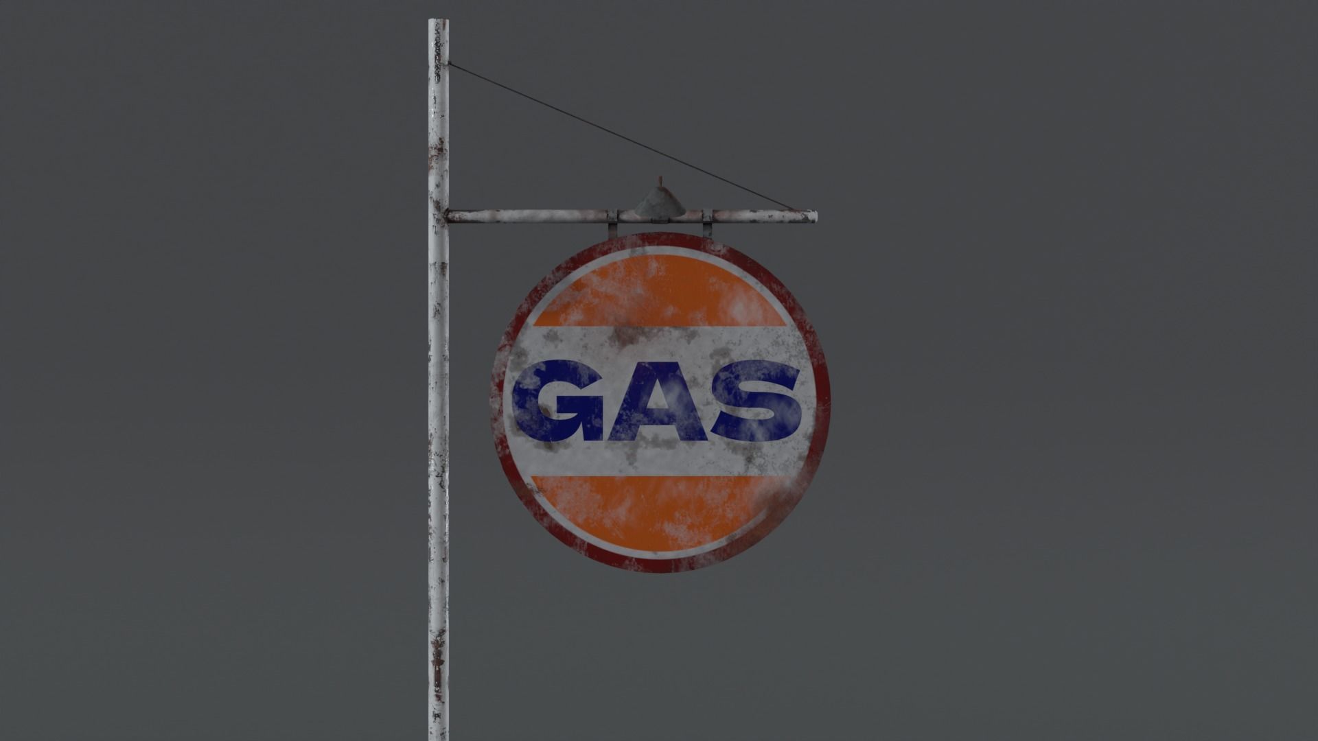 3D model Vintage Gas Station Pole Sign - GameReady VR / AR / low-poly ...