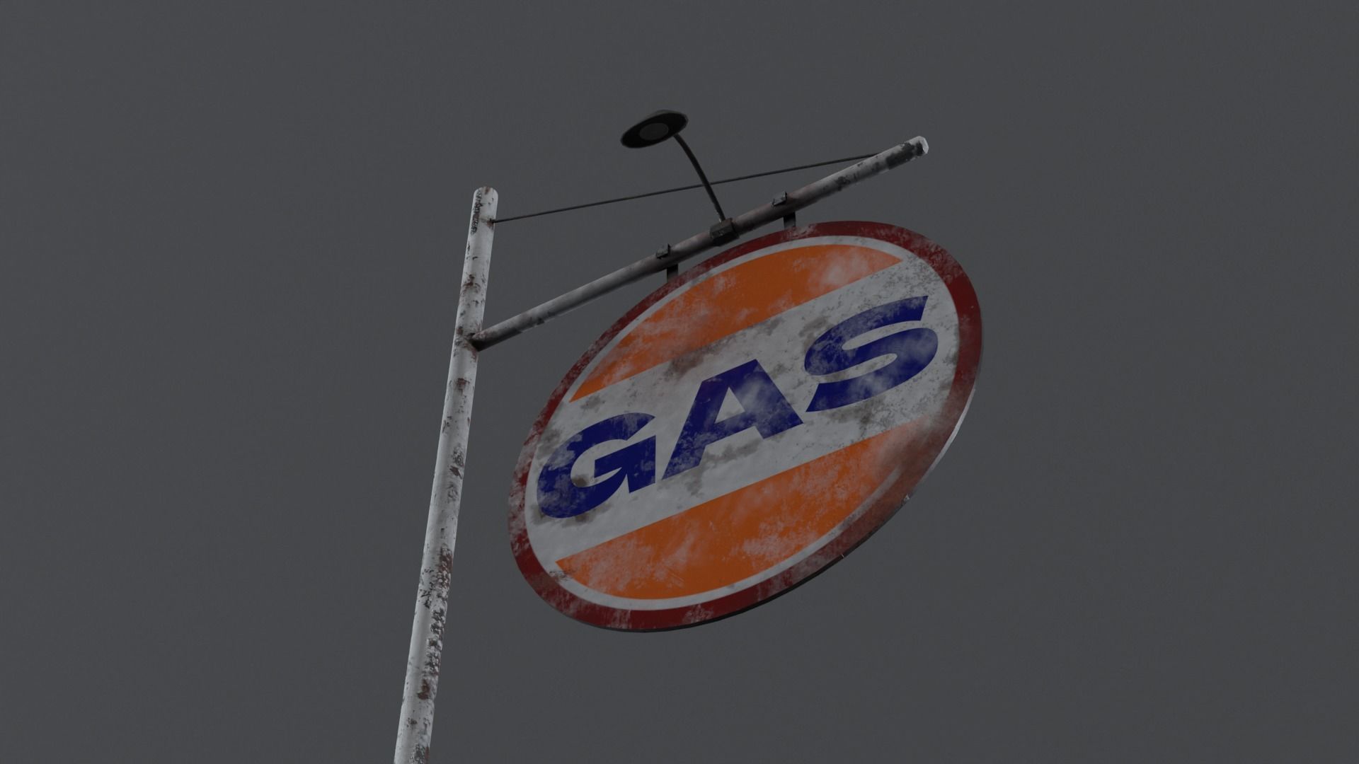 3D model Vintage Gas Station Pole Sign - GameReady VR / AR / low-poly ...