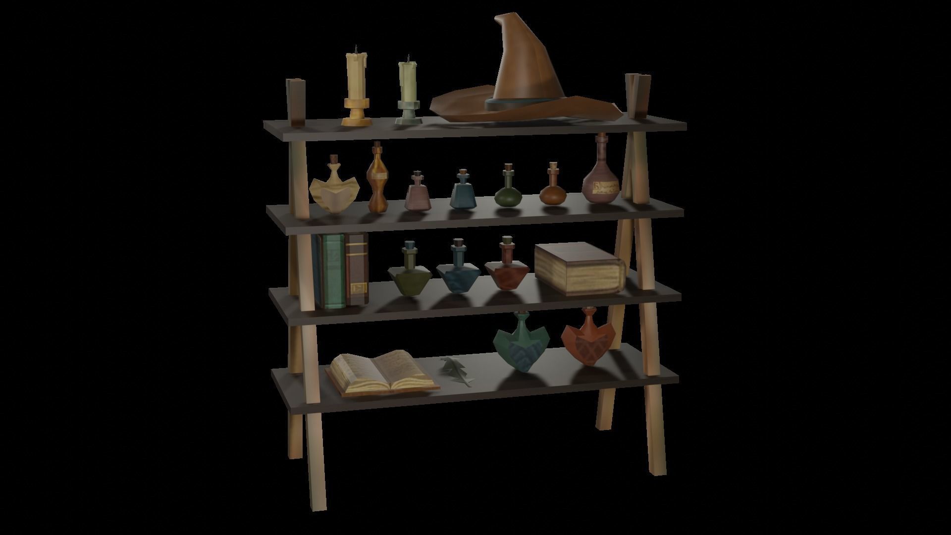 Lowpoly Stylized Witch Asset 3D model | CGTrader