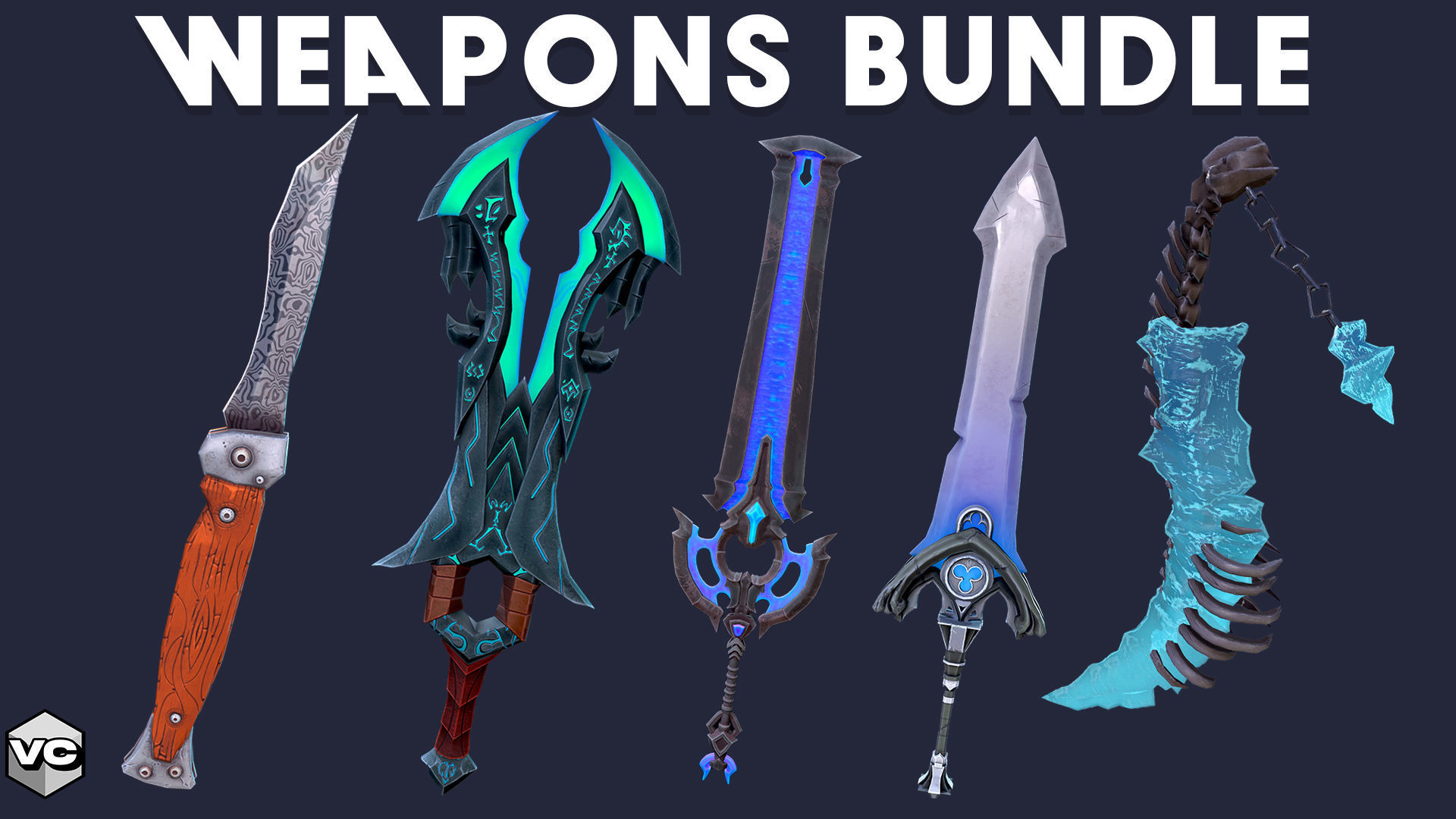 3D model 15 Stylized Swords - Game Ready - VR / AR / low-poly | CGTrader